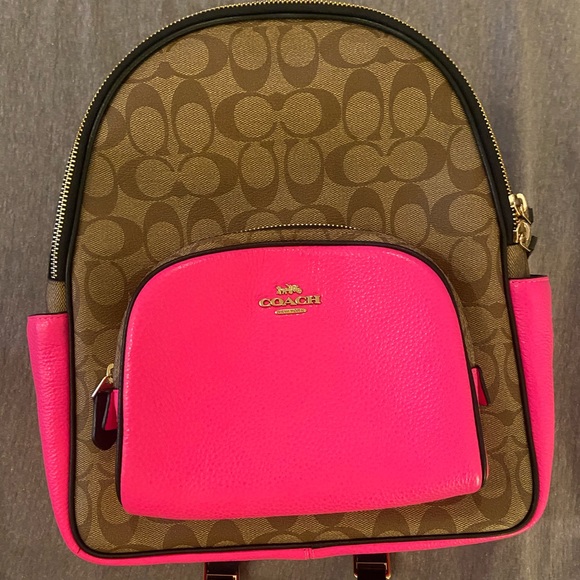 Coach | Bags | Coach Court Backpack In Colorblock Signature Canvas ...